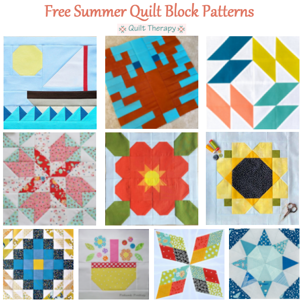 Wonderful Wednesday! Free Summer Quilt Block Patterns! – Quilt Therapy